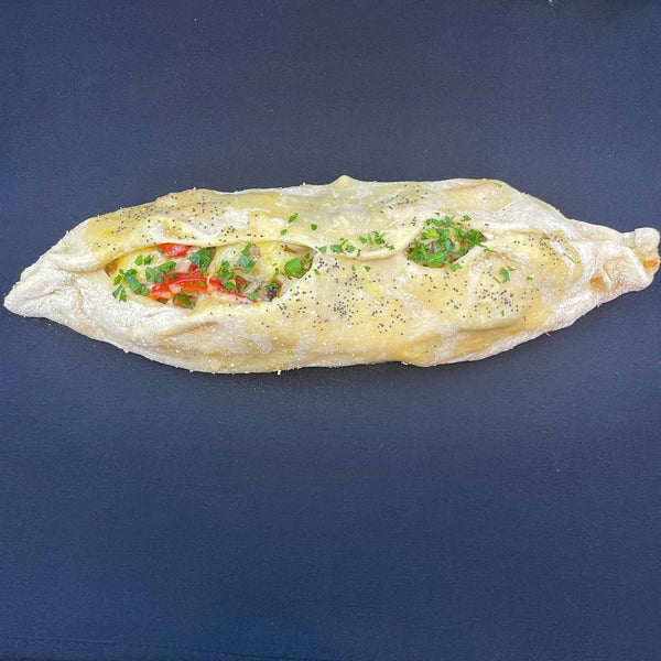 Chicken Turkish Pide (bake at home) 600 gr (3 serves) - Oscars Bakery Cafe